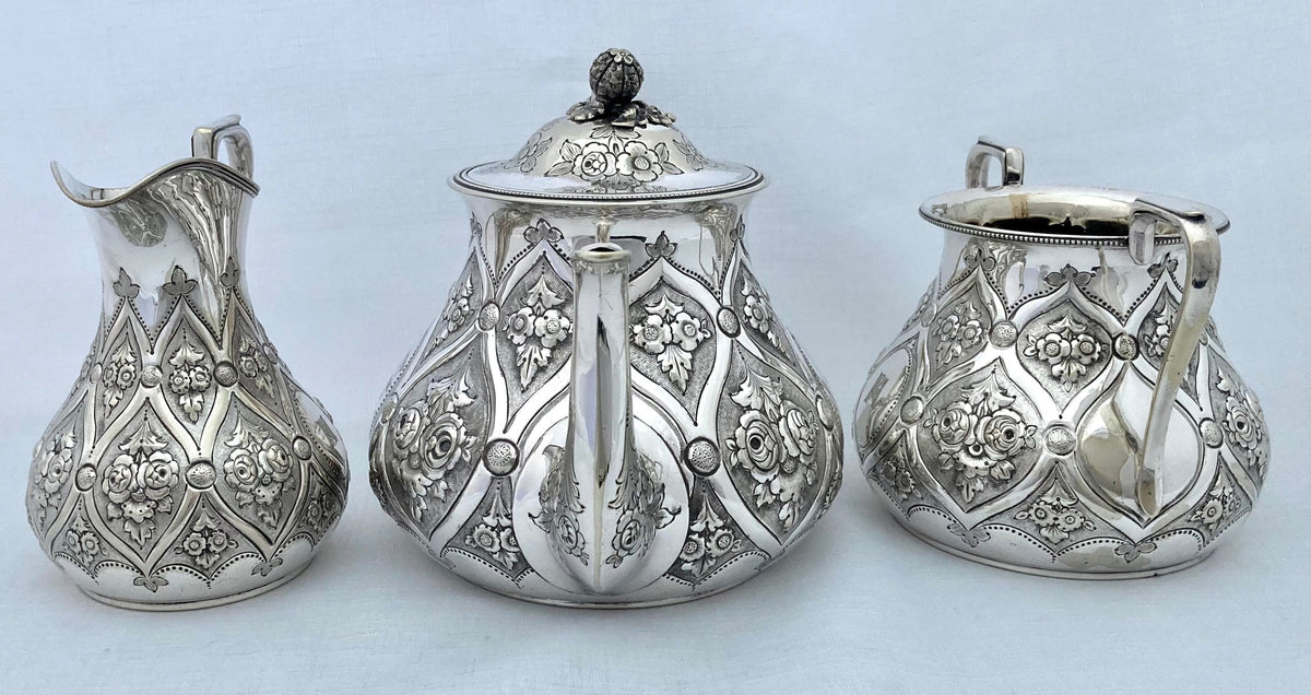 Victorian Silver Plated Ornate Tea Set. Atkins Brothers, Sheffield, ci ...