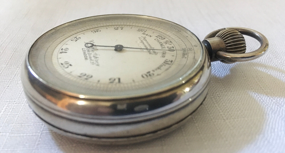 Victorian Asprey Silver Pocket Barometer. London 1892 Barnett & Scott ...