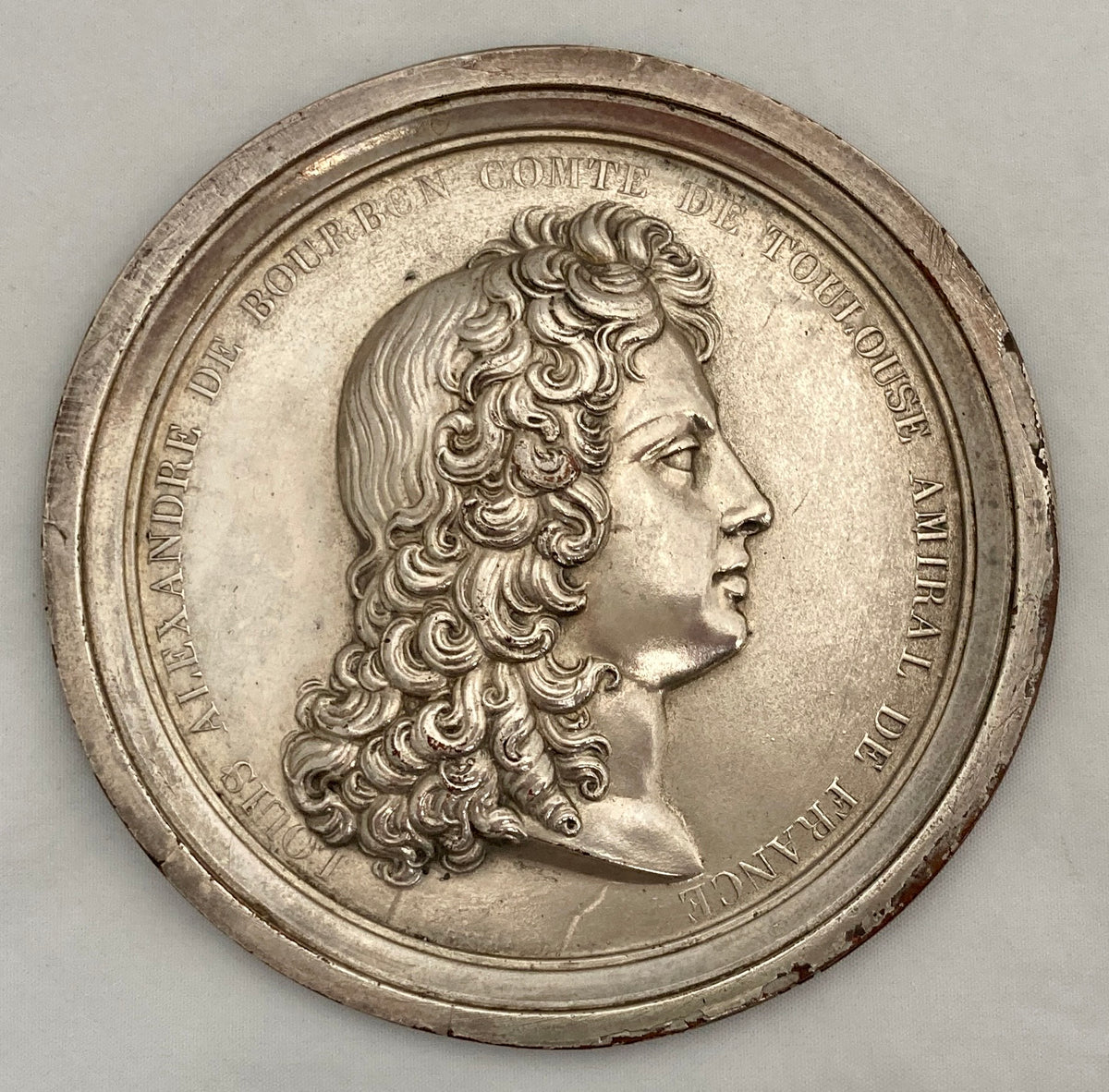 Louis Alexandre de Bourbon Uniface Silvered Relief Medallion: 'Count o ...