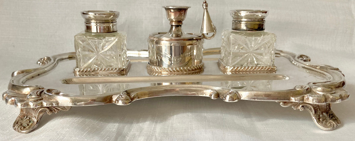 Large Silver Plated, Georgian Style, Inkstand. – Bassetlaw Silver ...