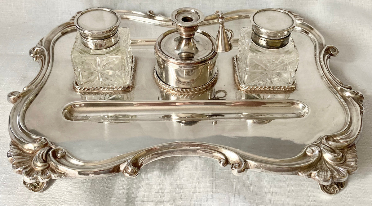 Large Silver Plated, Georgian Style, Inkstand. – Bassetlaw Silver ...