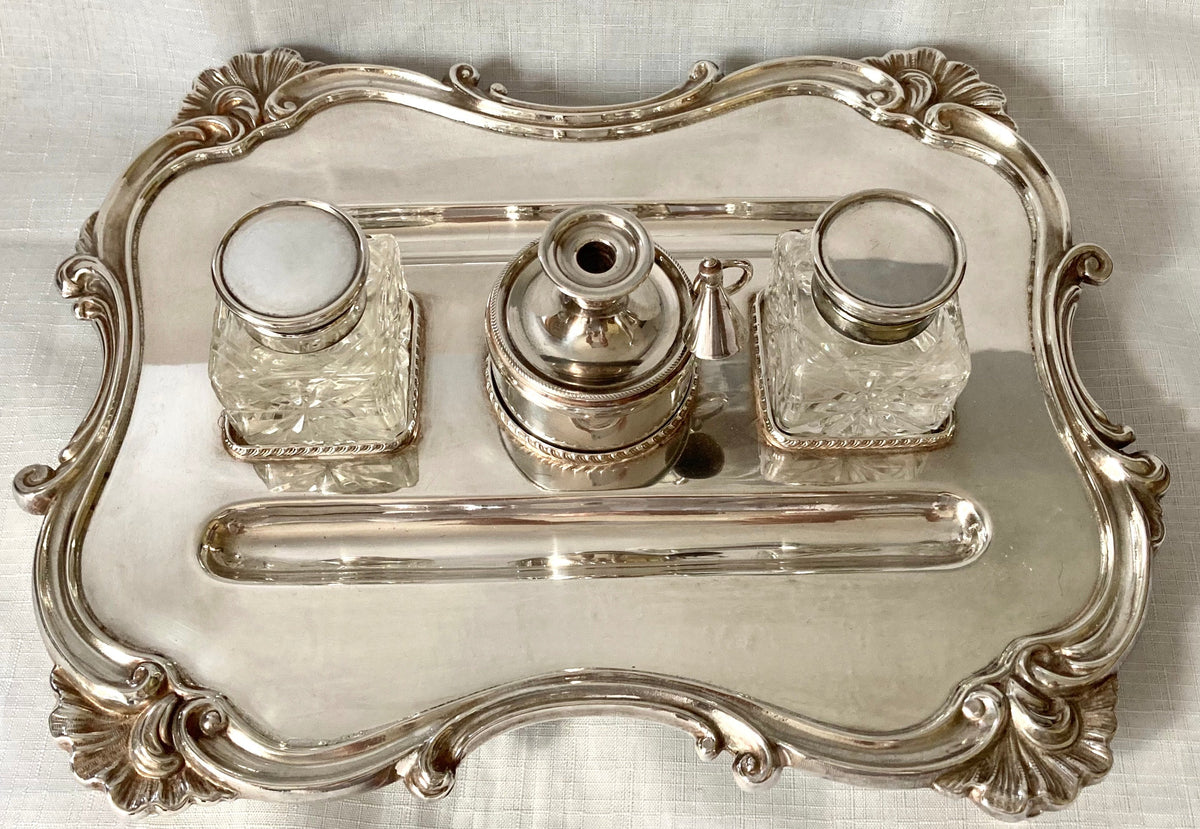 Large Silver Plated, Georgian Style, Inkstand. – Bassetlaw Silver ...