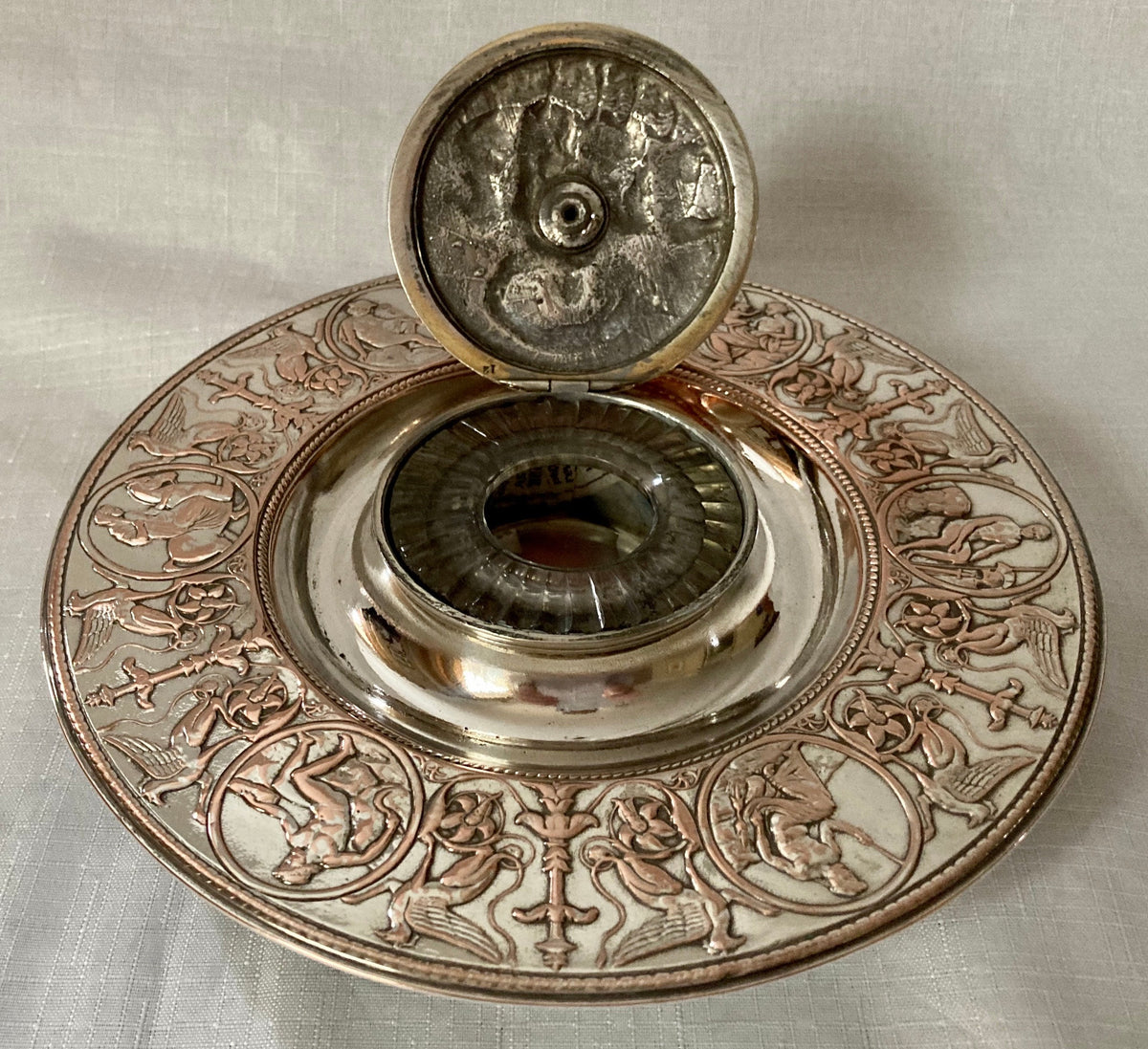 Victorian Neoclassical Silver Plated Inkstand. Elkington & Co. 1873 ...