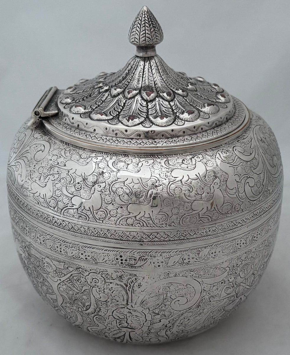 Hukin & Heath Persian Style Silver Plate on Copper Biscuit Box, circa ...