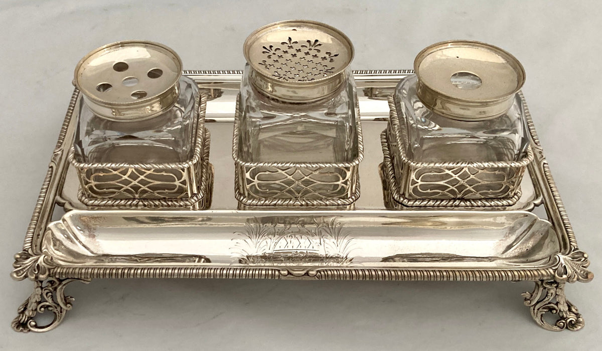 Georgian, George III, Silver Inkstand: Arms of Chasey. London 1768 And ...