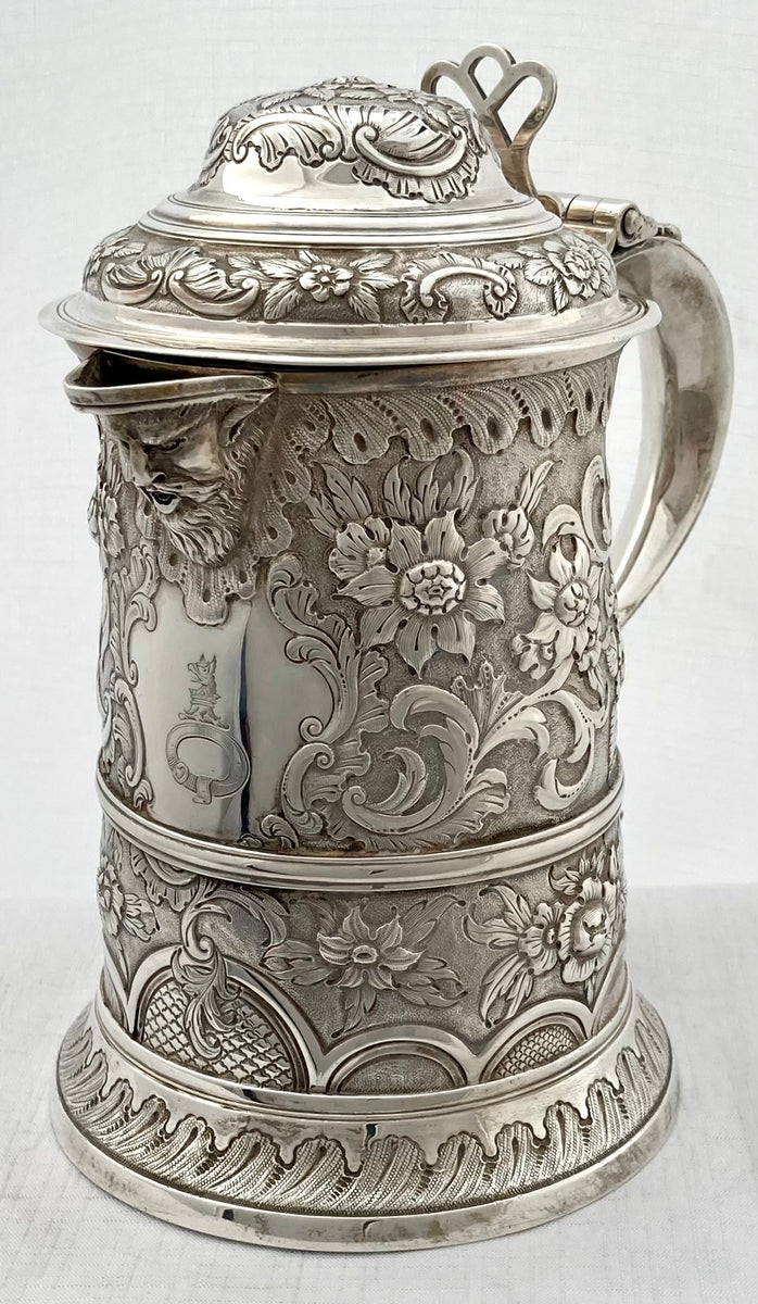Georgian, George III, Silver Mask Head Tankard Jug. London 1772 Thomas ...
