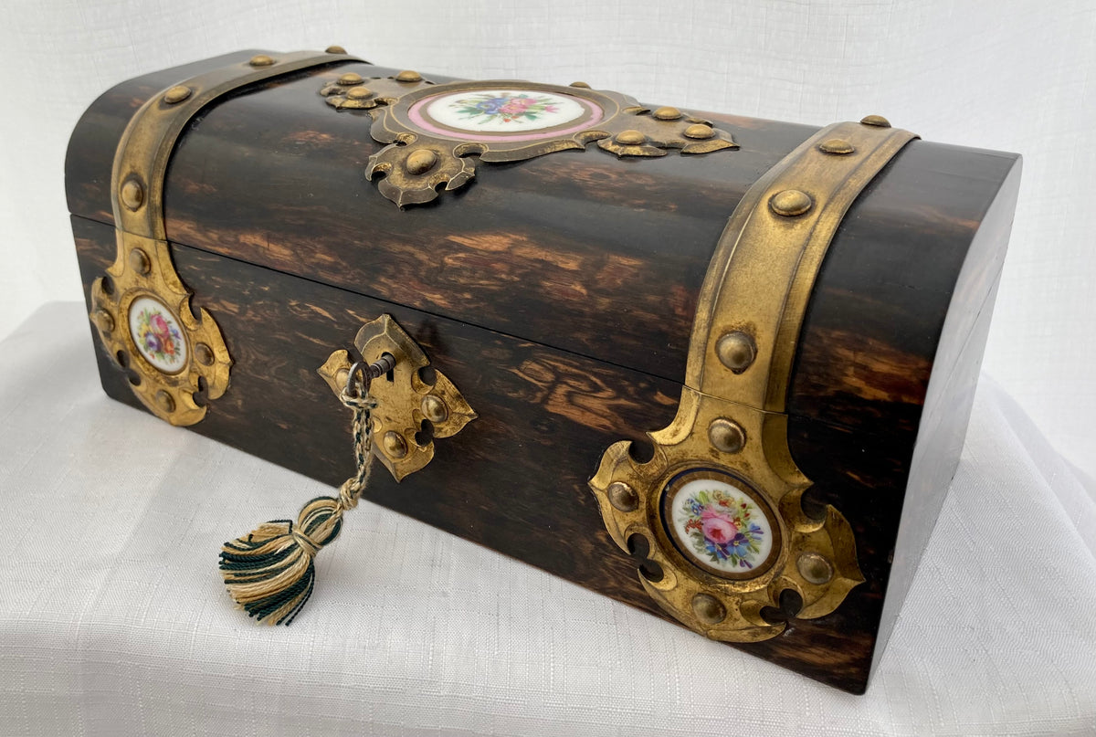 Victorian Coromandel Box with Porcelain Lozenges. T.A. Simpson, Regent ...