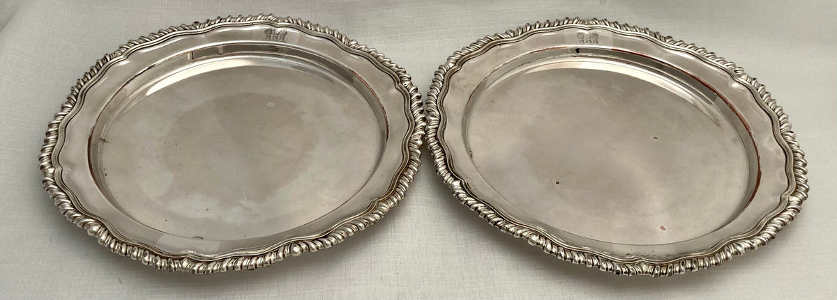 Georgian, George III, Pair of Old Sheffield Plate Dinner Plates. Matth ...