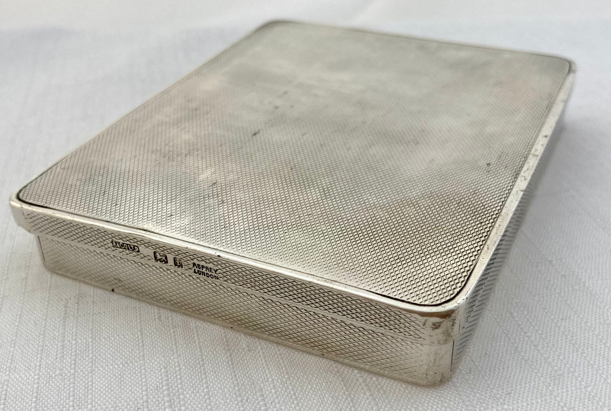 George V Silver Cheroot Case. London 1924 Asprey & Co. Ltd. 4.7 troy o ...