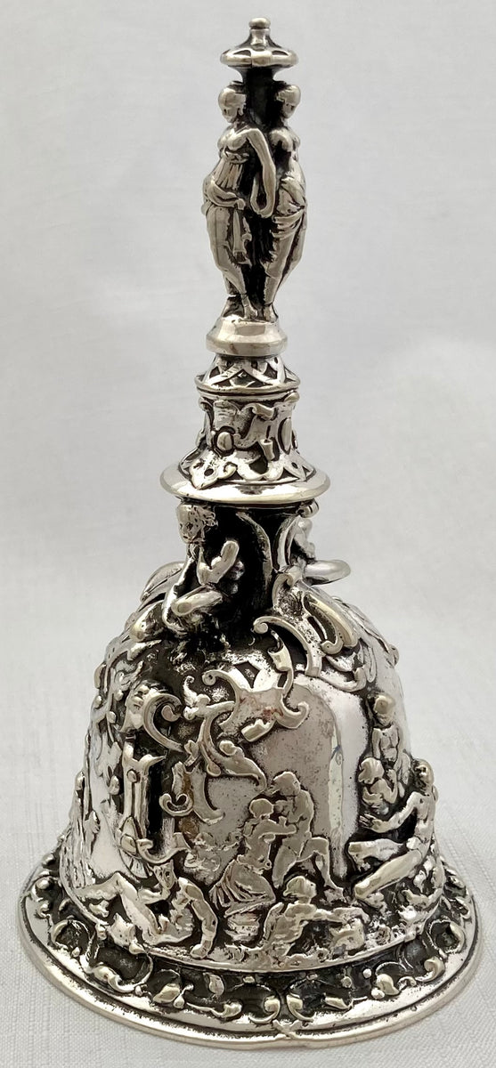Victorian Silver Plated Table Bell with Dante's Inferno Relief Detail ...